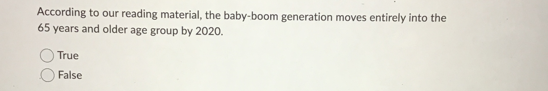 Solved According to our reading material, the baby-boom | Chegg.com
