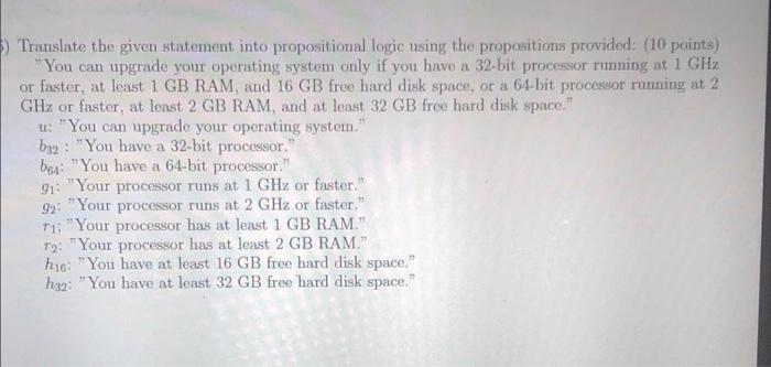 Solved Translate the given statement into propositional | Chegg.com