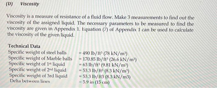 Solved Can someone calculate the viscosity for each liquid | Chegg.com