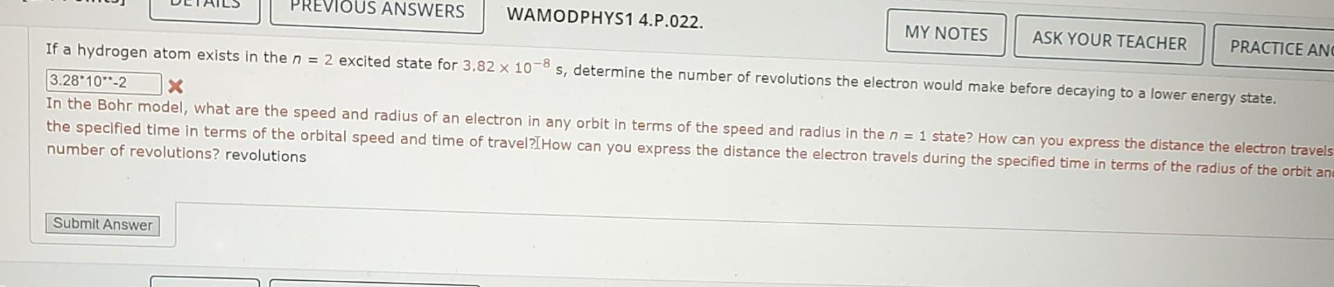 Solved In The Bohr Model What Are The Speed And Radius Of
