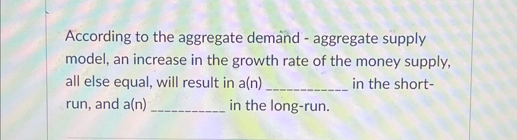 Solved According to the aggregate demand - ﻿aggregate supply | Chegg.com