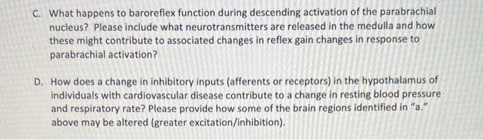 Solved C. What happens to baroreflex function during | Chegg.com