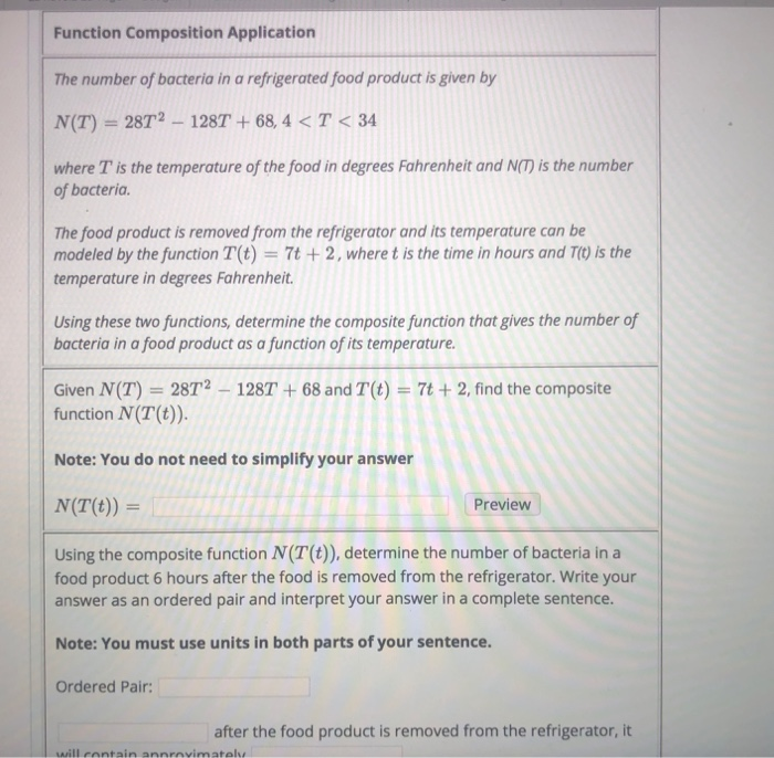 Solved Function Composition Application The number of | Chegg.com
