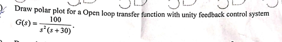 Solved Draw polar plot for a Open loop transfer function | Chegg.com