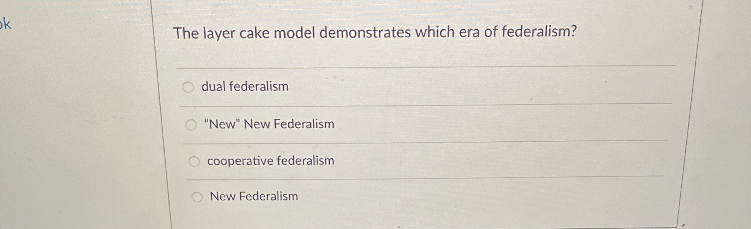 Solved The layer cake model demonstrates which era of | Chegg.com