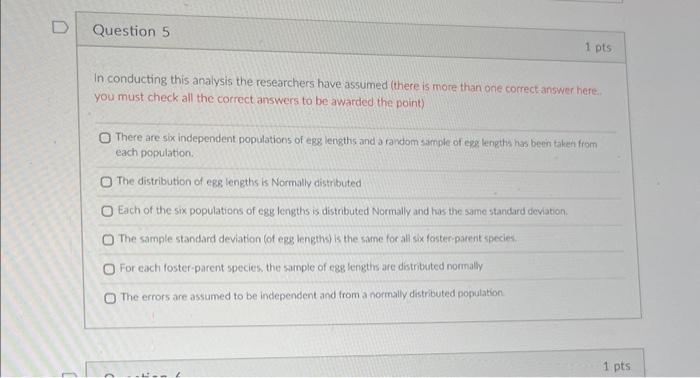 Solved 1 pts Questions 4 and 5 refer to the following study: | Chegg.com