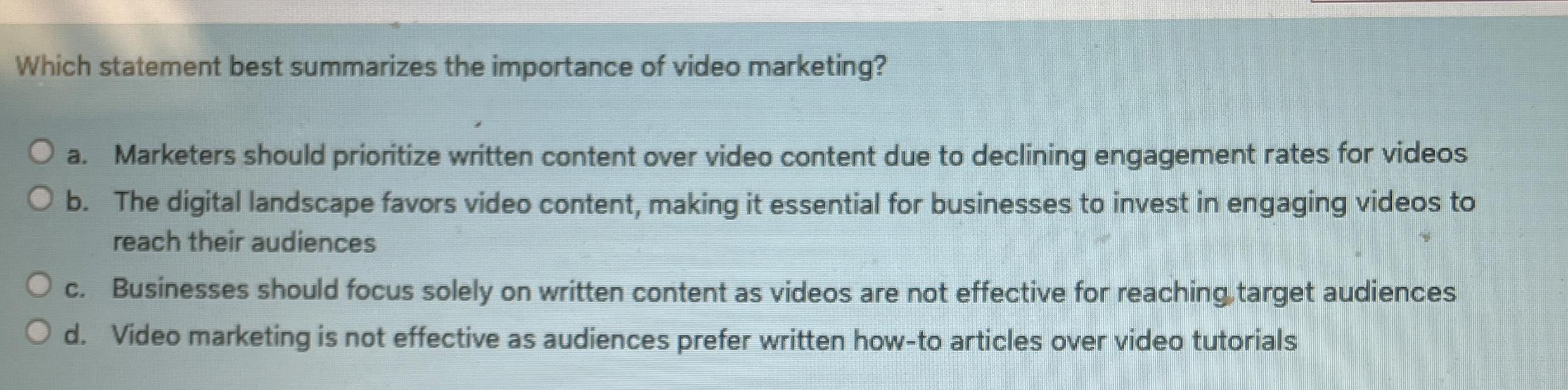 Solved Which statement best summarizes the importance of | Chegg.com