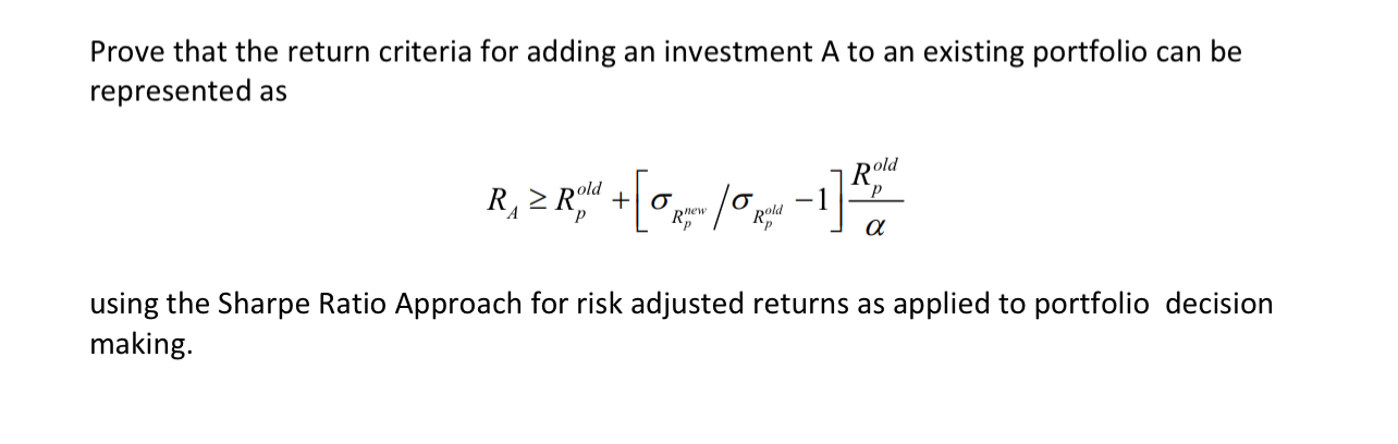 Solved Prove that the return criteria for adding an | Chegg.com