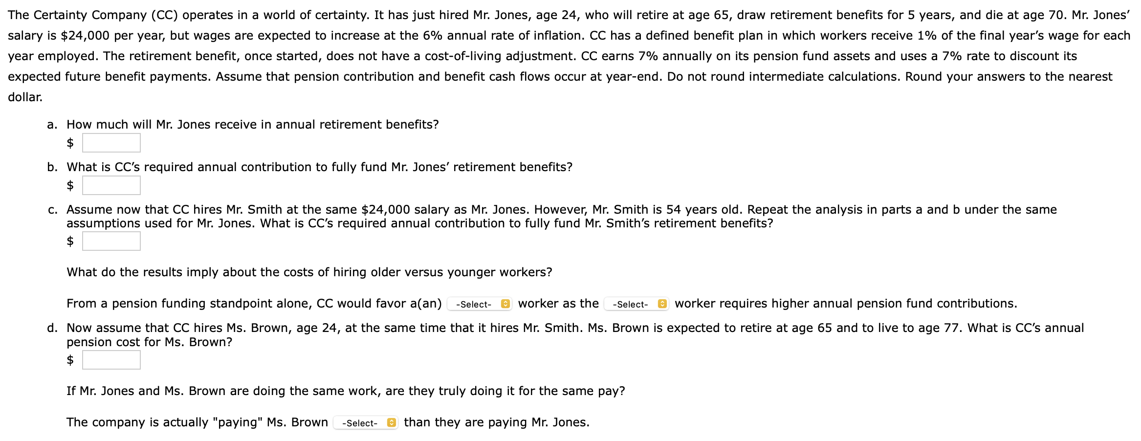 Solved The Certainty Company (CC) ﻿operates in ﻿a world of | Chegg.com