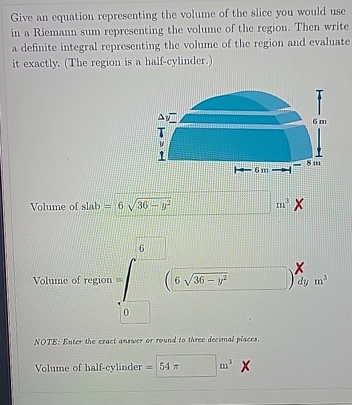 Solved Give an equation representing the volume of the slice | Chegg.com