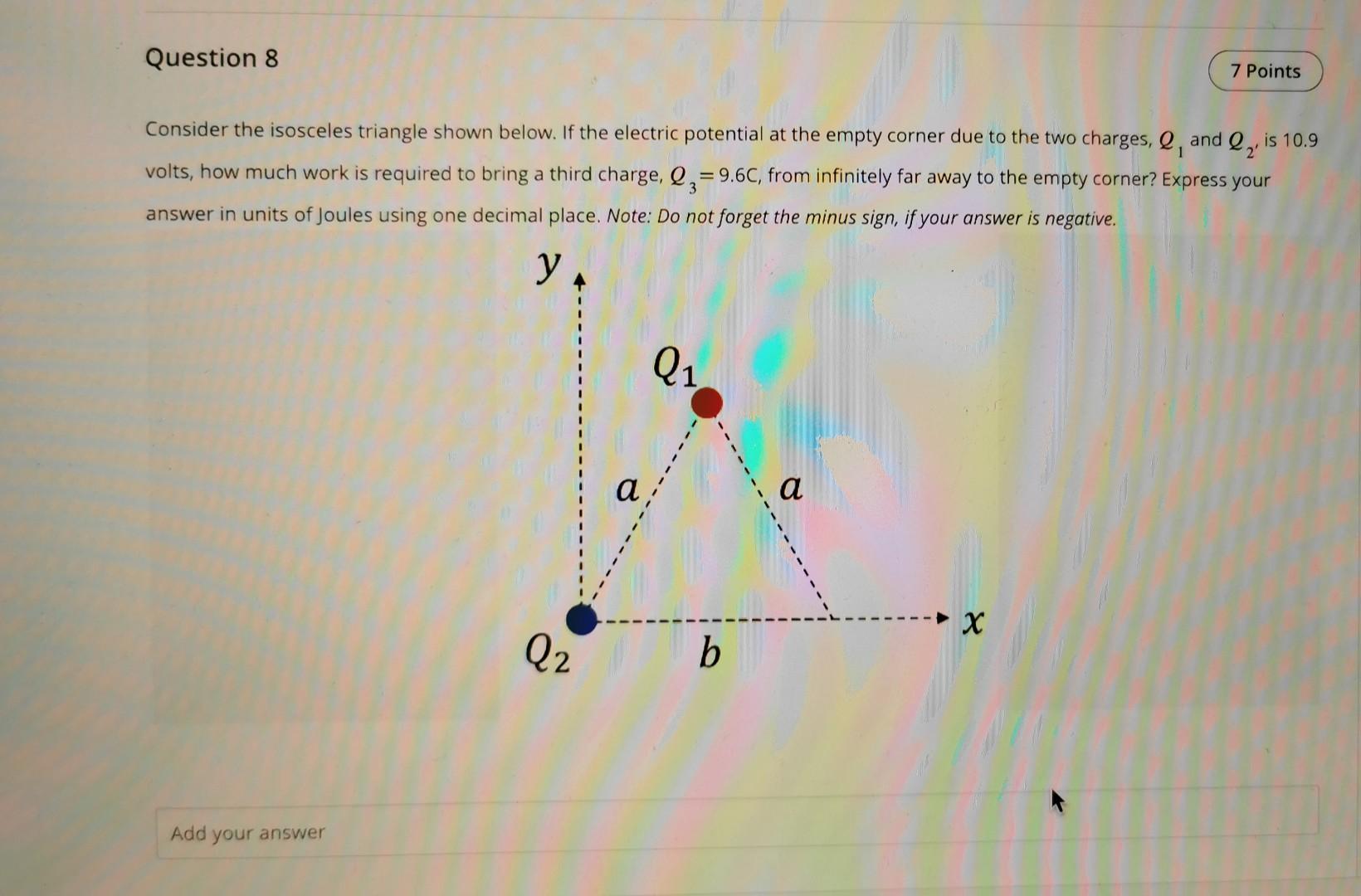 Solved Consider the isosceles triangle shown below. If the | Chegg.com