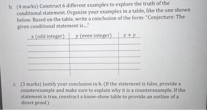 Solved b. ( 4 marks) Construct 6 different examples to | Chegg.com
