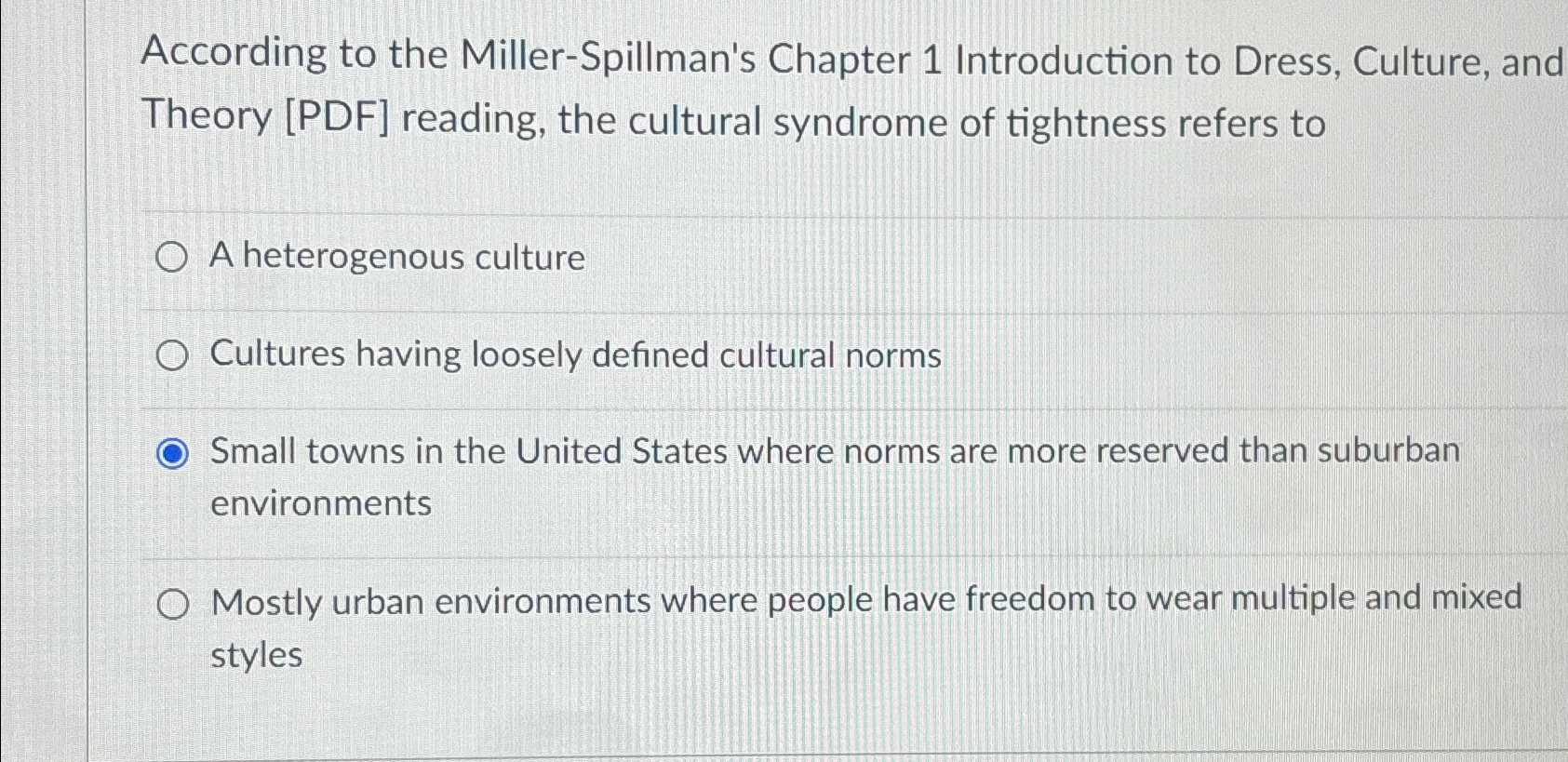 Solved According to the Miller-Spillman's Chapter 1 | Chegg.com
