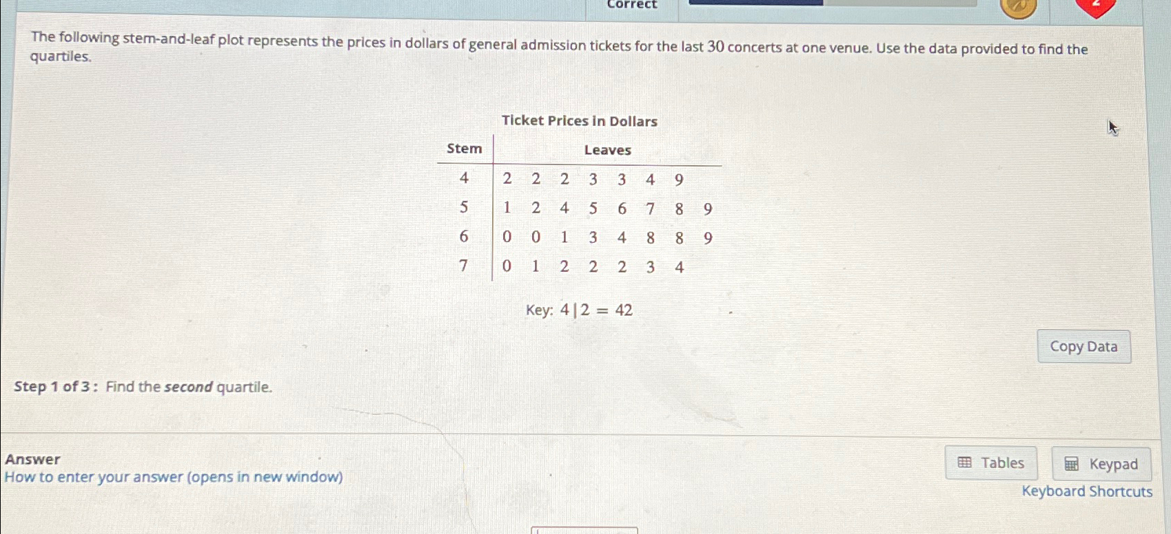 Solved The following stem-and-leaf plot represents the | Chegg.com