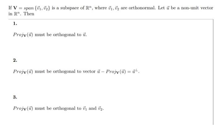 Solved If V=span{v1,v2} is a subspace of Rn, where v1,v2 are | Chegg.com