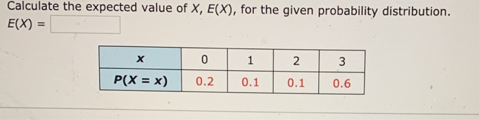 Solved Calculate The Expected Value Of X E X For The