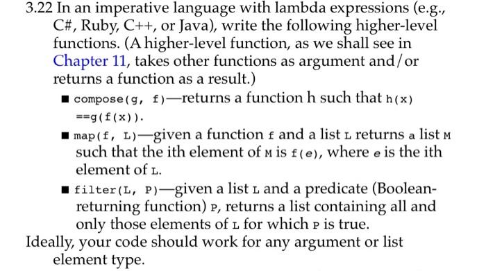 Solved 3.22 In an imperative language with lambda | Chegg.com