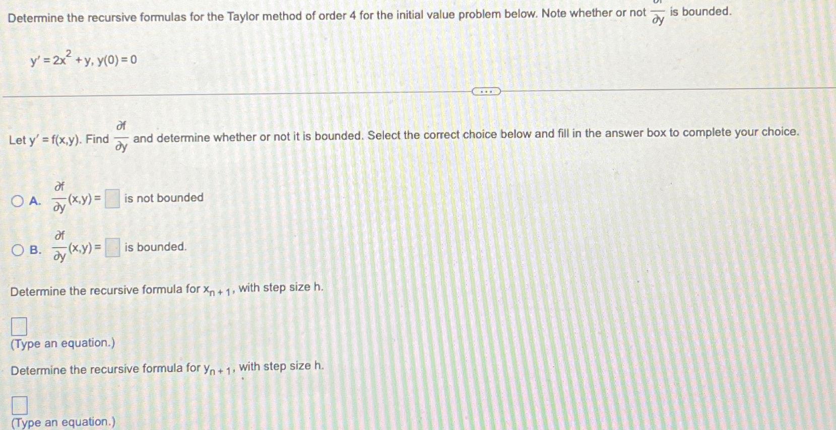 Solved Determine the recursive formulas for the Taylor | Chegg.com