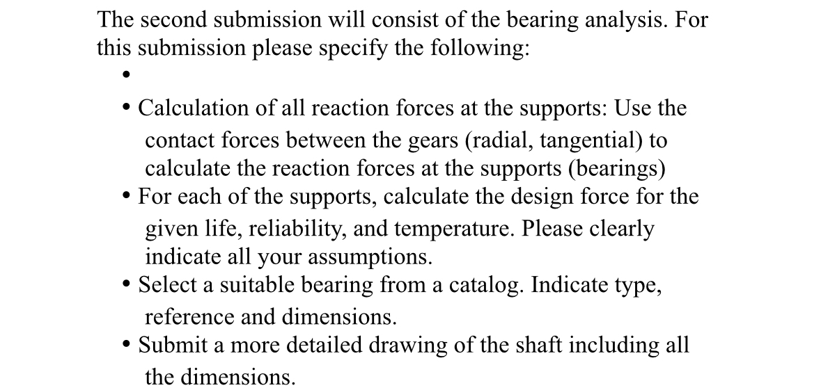 Solved The second submission will consist of the bearing | Chegg.com