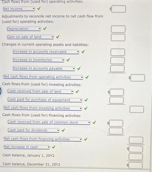 Solved Statement Of Cash Flows Indirect Method The