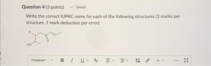 Solved Write the correct IUPAC name for each of the | Chegg.com
