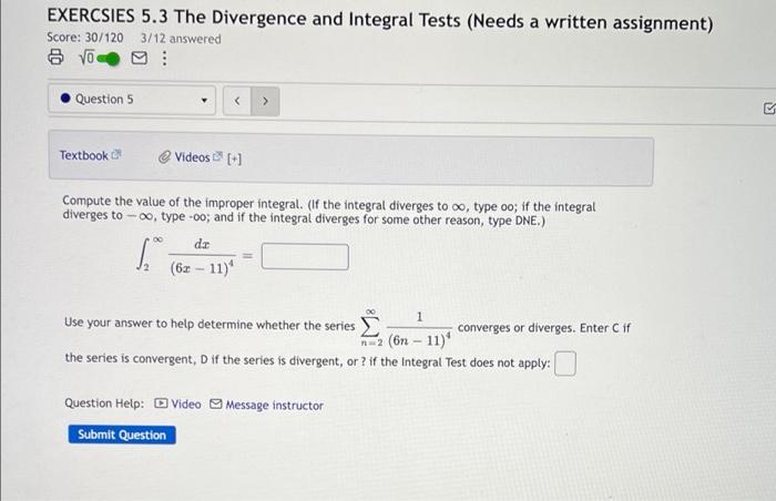 Solved EXERCSIES 5.3 The Divergence and Integral Tests | Chegg.com