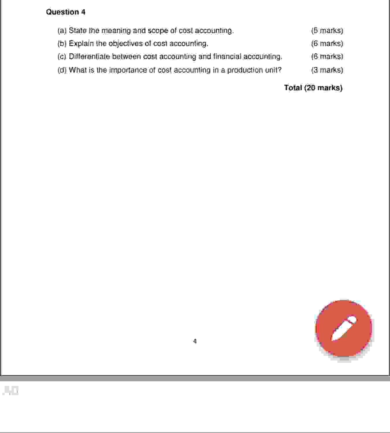 Solved Question 4(a) ﻿State the meaning and scope of cosl | Chegg.com