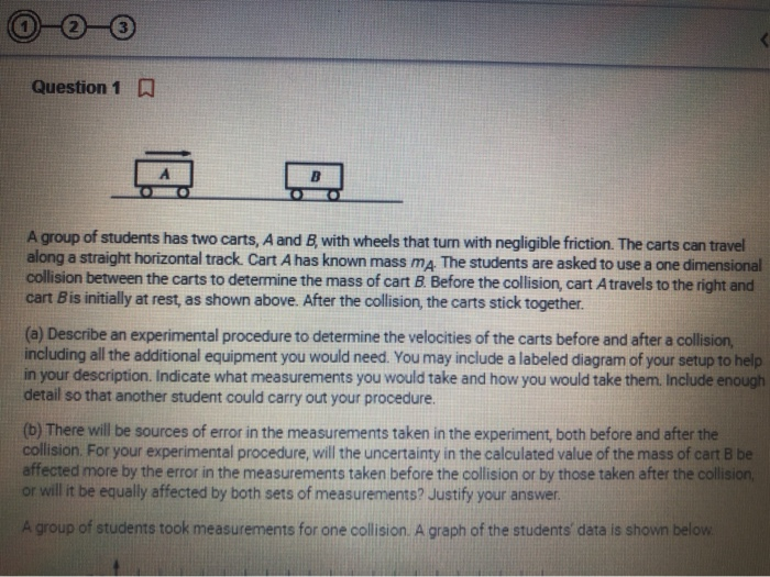 Solved Question 1 0 B A group of students has two carts, A | Chegg.com