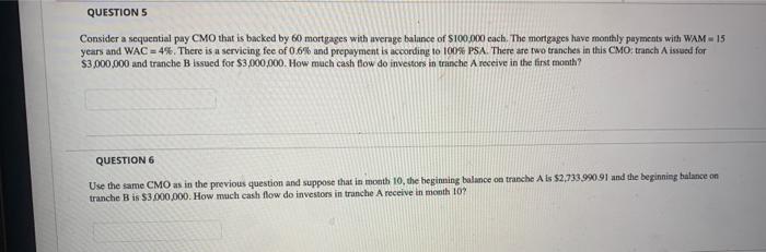 Solved Consider a sequential pay CMO that is backed by 60 | Chegg.com