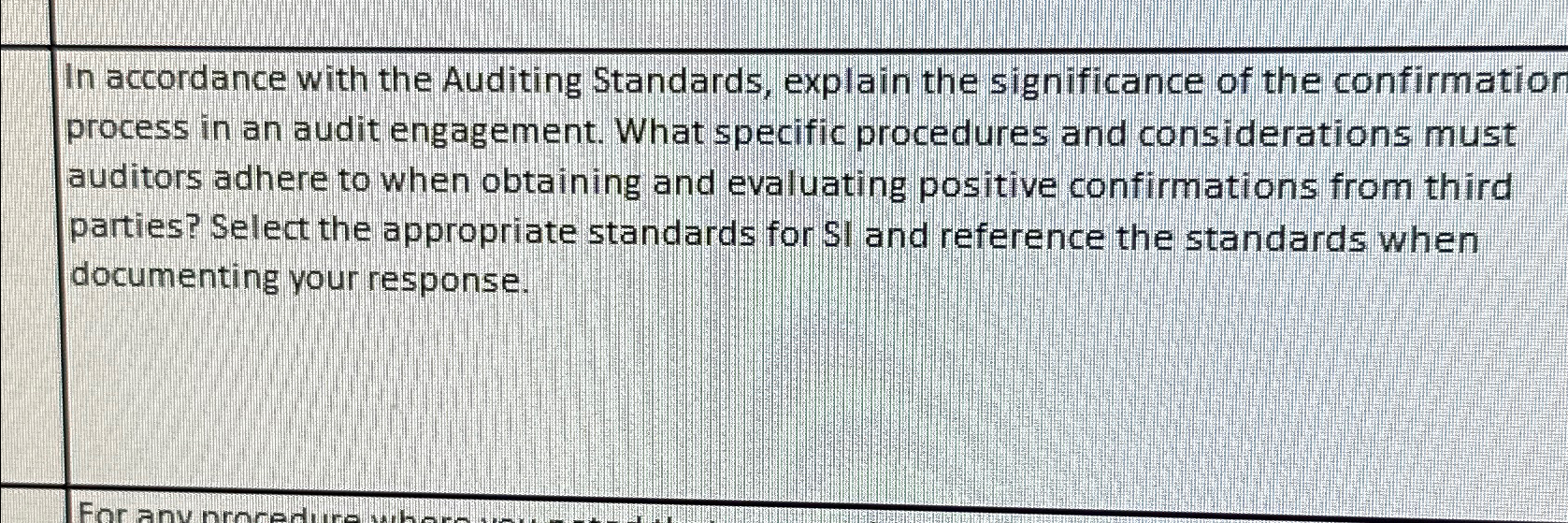 Solved In accordance with the Auditing Standards, explain | Chegg.com