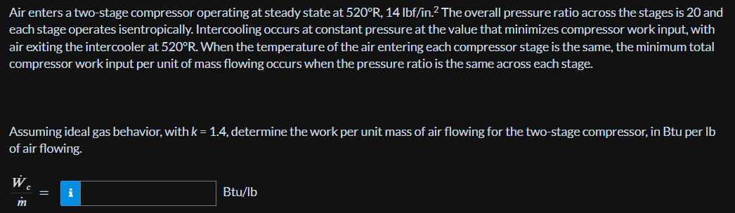 Solved .Air enters a two-stage compressor operating at | Chegg.com