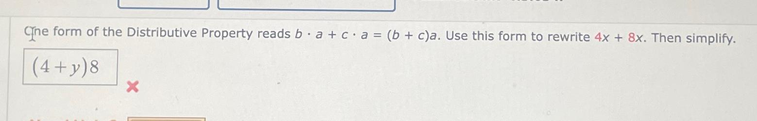 Solved Crne form of the Distributive Property reads | Chegg.com