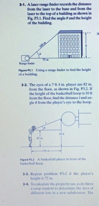 Solved 3-1. A laser range finder records the distance from | Chegg.com
