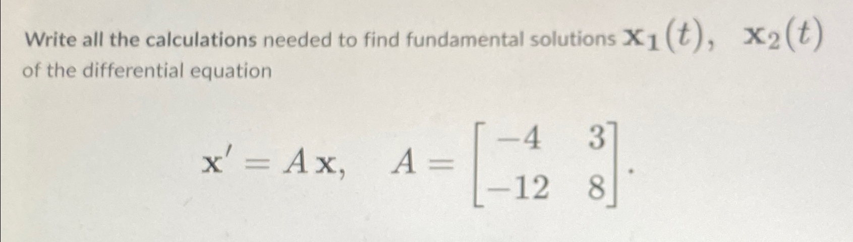 Solved Write all the calculations needed to find fundamental | Chegg.com