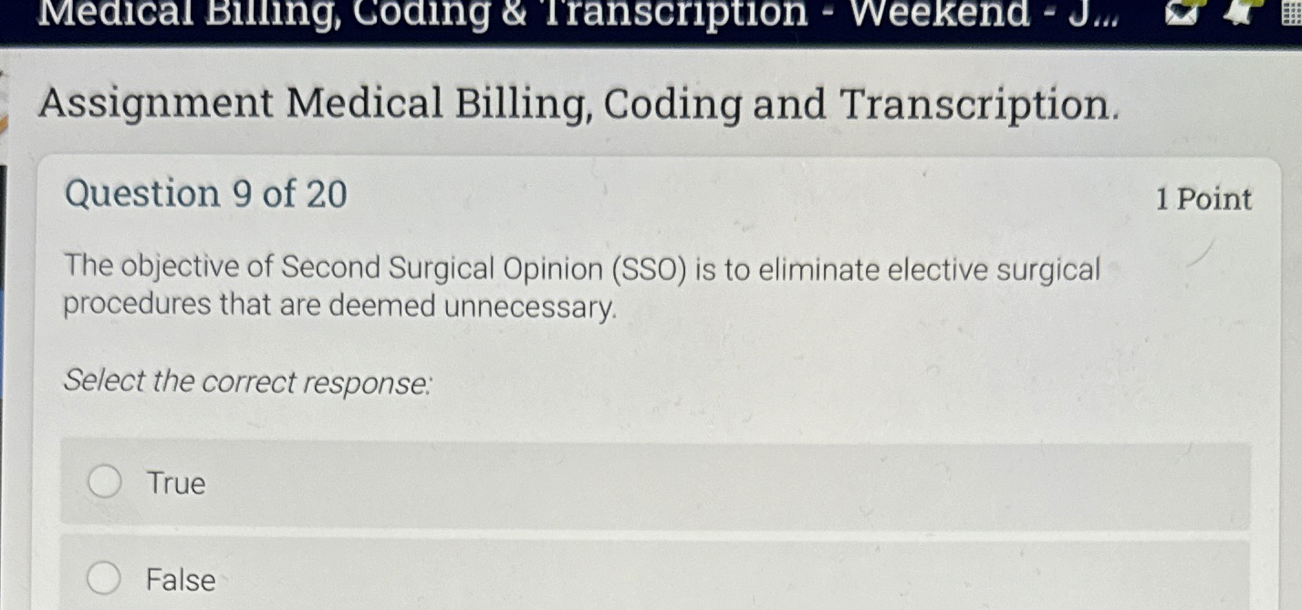 Solved Medical Billing, Coding & I ranscription - ﻿Weekend - | Chegg.com