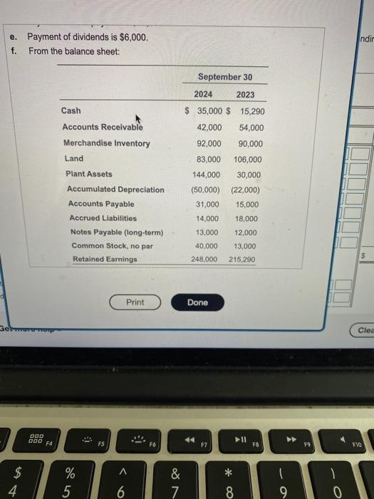 Solved prepare the spreadsheet for the 2024 statement of | Chegg.com