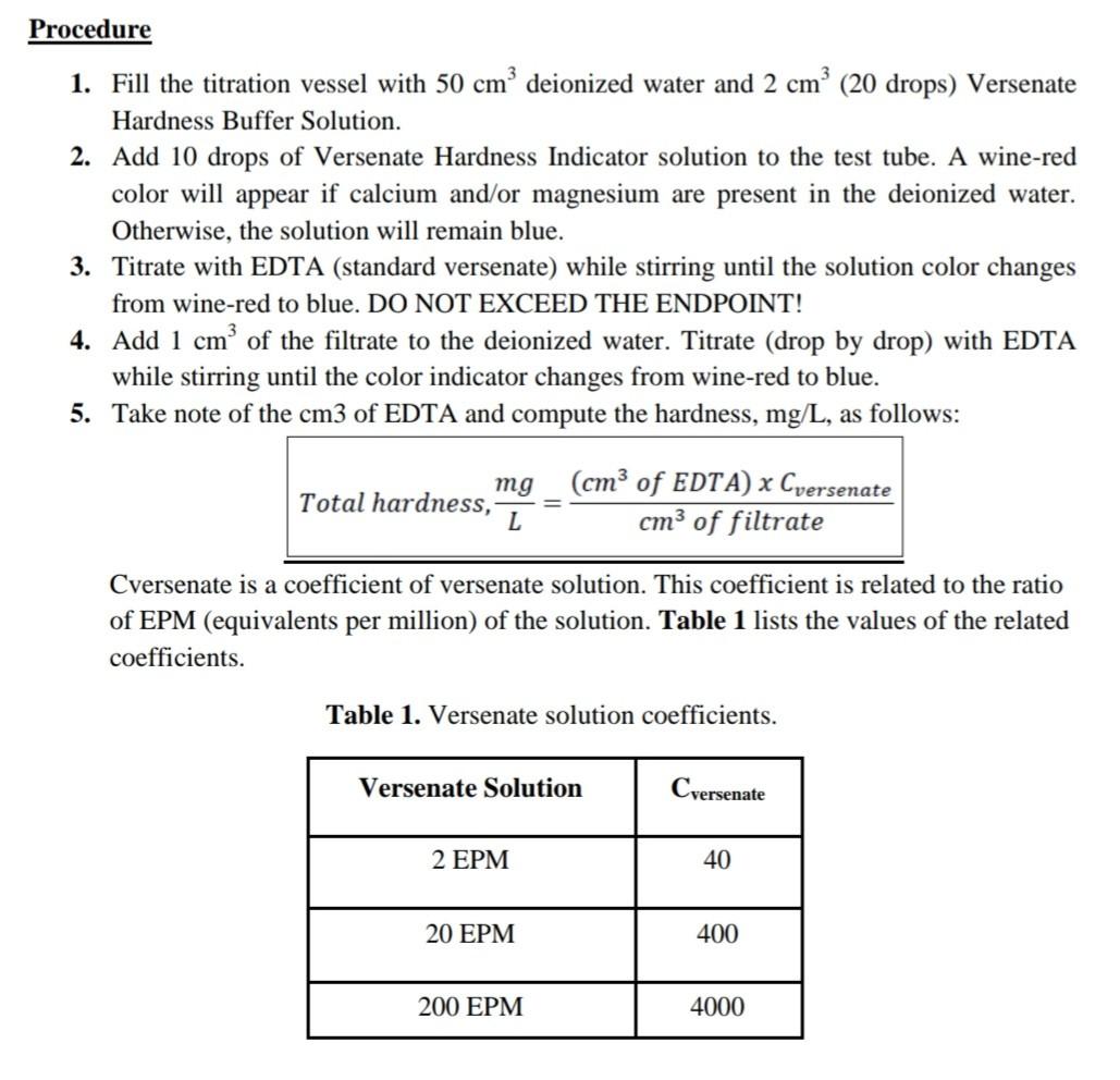 Solved Calculate the total hardness of the 3 mud samples. (I | Chegg.com