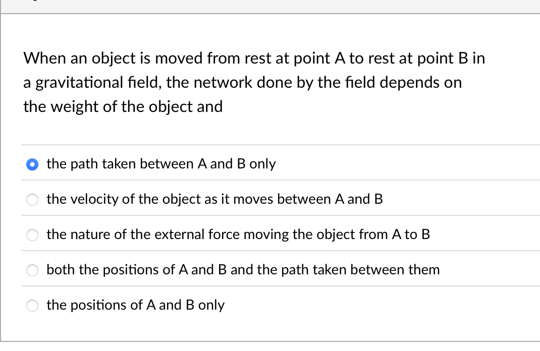 Solved When an object is moved from rest at point A to rest | Chegg.com