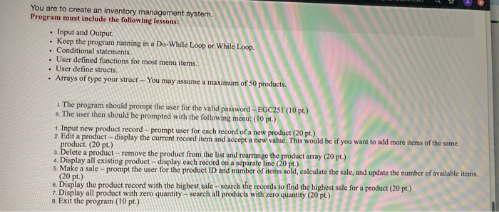 Solved Please Write A Code In C Language Code Needs To Be 4119