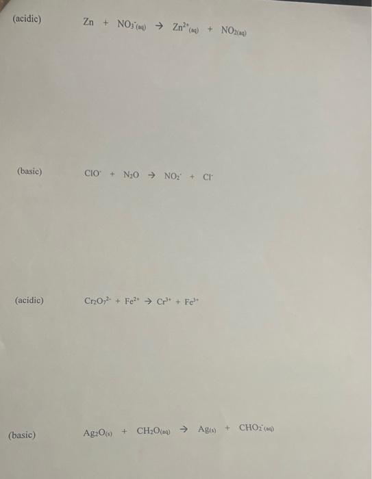 Solved 1. Use the oxidation number method to balance the | Chegg.com