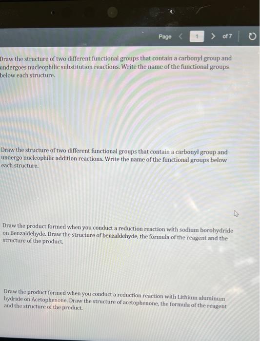 Draw the structure of two different functional groups | Chegg.com