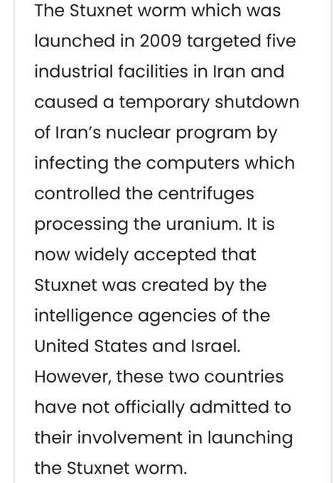 Solved The Stuxnet worm which was launched in 2009 targeted | Chegg.com