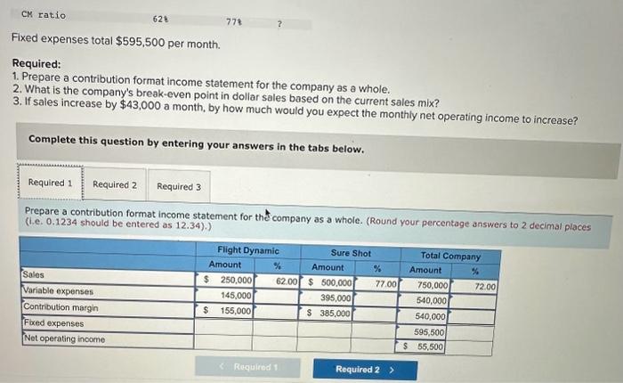 Solved Exercise 6-12 (Algo) Multiproduct Break-Even Analysis | Chegg.com