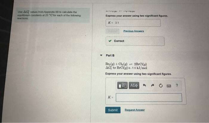 Solved Use Ag Values From Appendix Iib To Calculate The