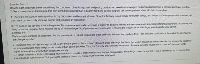 Exercise Set 11 Revitie each argument below | Chegg.com