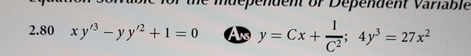Solved Equation solvable for the independent or dependent | Chegg.com