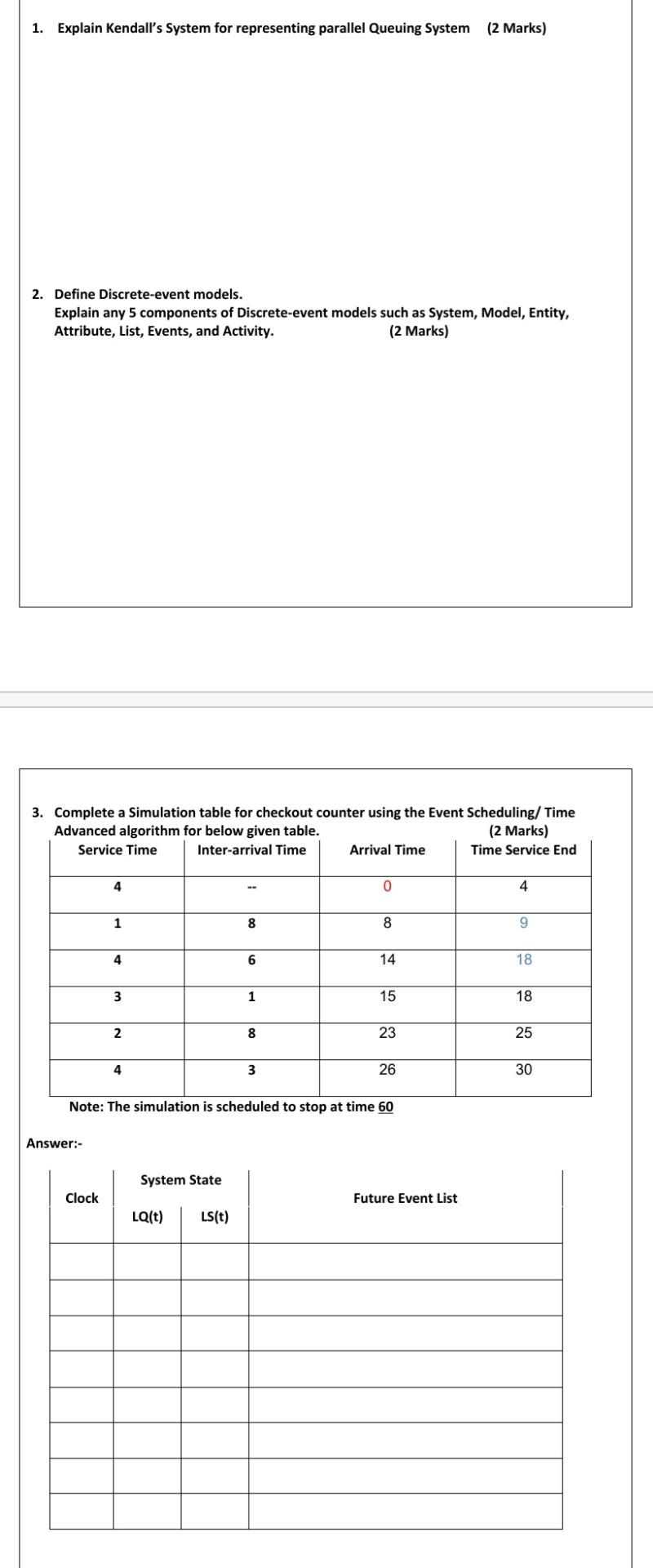 Solved 1. Explain Kendall's System for representing parallel | Chegg.com