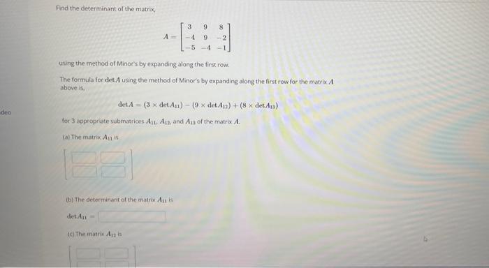 Solved Use the determinant of a matrix to find the area of | Chegg.com