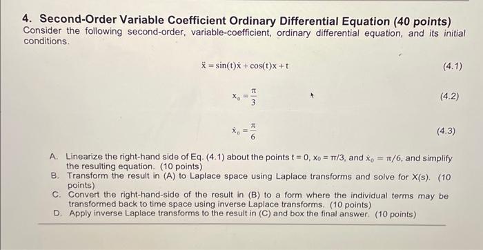 Solved A. Transform Eq. (3.1) and Eq. (3.2) to Laplace space | Chegg.com