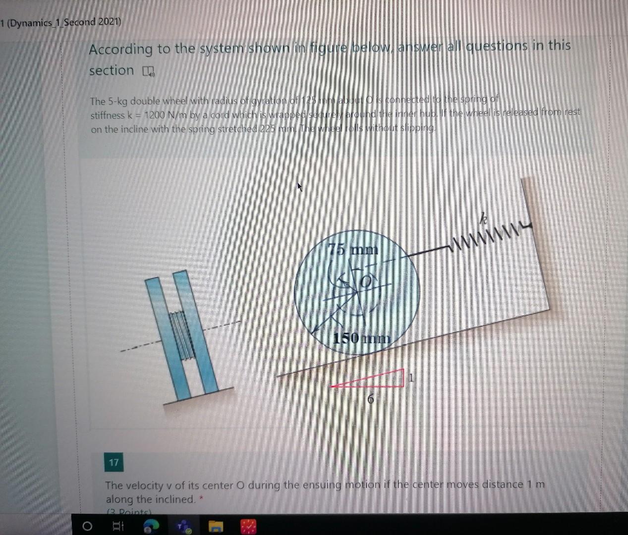 Solved 1 (Dynamics 1 Second 2021) According to the system | Chegg.com